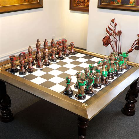Full Set Giant Deluxe Chess Pieces With Board High End Blended Of
