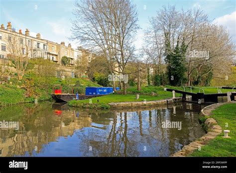 Maintenance Barge And Lock Gates On The Kennet And Avon Canal Bath