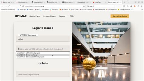 Log In To Bianca Uppmax Documentation