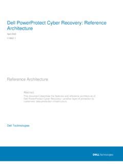 Dell EMC PowerProtect Cyber Recovery Reference Architecture Dell Emc