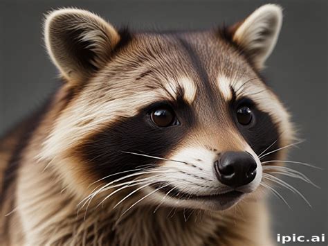 A Charming Close Up Of A Realistic And Adorable Raccoon Face