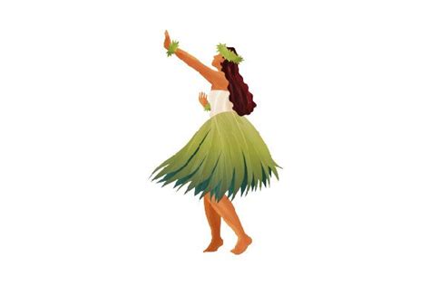 Hawaiian Girl Dancing Hula Watercolor Svg Cut File By Creative Fabrica