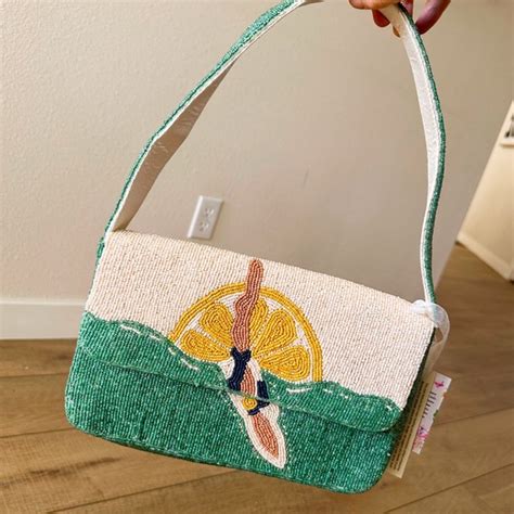 Tjmaxx Bags Beaded Lemon Swimmer Diver Sequin Viral Statement Bag