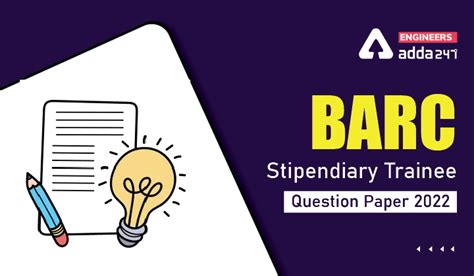 Barc Stipendiary Trainee Question Paper 2022 Download Barc Question