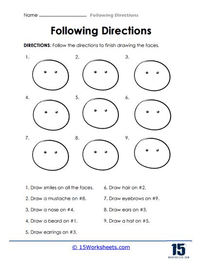 Free Reading Directions Worksheet Download Free Reading Directions