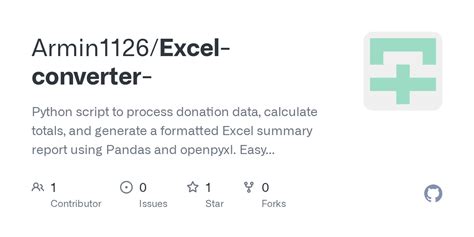 Github Armin1126excel Converter Python Script To Process Donation
