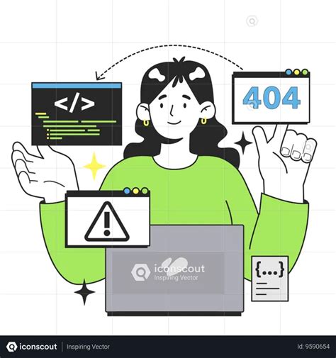 Girl Getting Code Error Illustration Free Download Design And Development Illustrations Iconscout