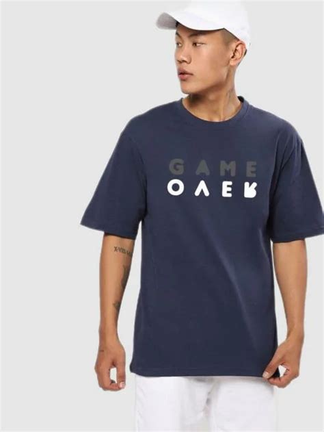 Buy Bewakoof Men Typographic Blue Short Sleeve Round Neck T Shirt
