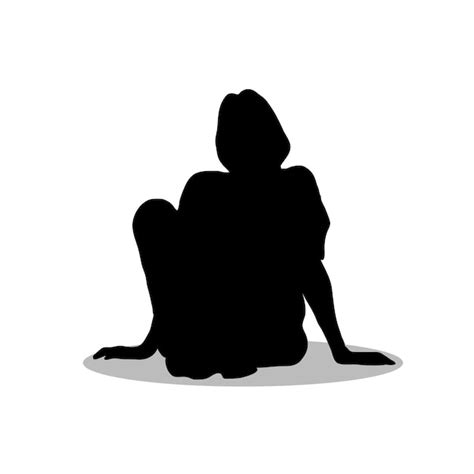 Premium Vector Girl Sitting Silhouette