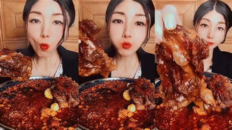 Asmr Mukbang Chinesフードイーティングショーbeef Chicken Goat And Sheep Meat