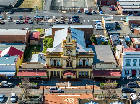 Aerial View From A Drone Of The Town Hall At Glen Innes Nsw Australia 23 08 2023 35211913