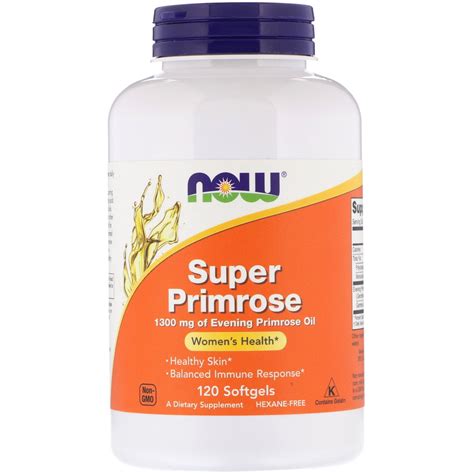 Now Foods Super Primrose Evening Primrose Oil 1300 Mg 120 Softgels