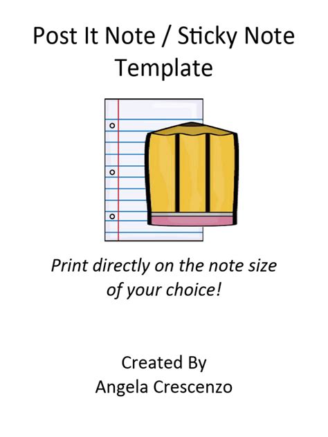 Sticky Note Template Pdf