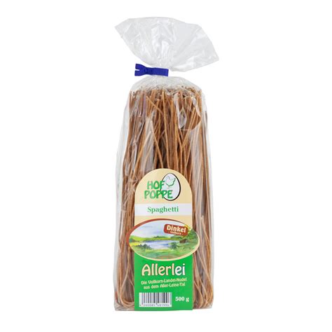 Spaghetti Dinkel Vollkorn Hof Poppe Qualitätseier aus dem Aller