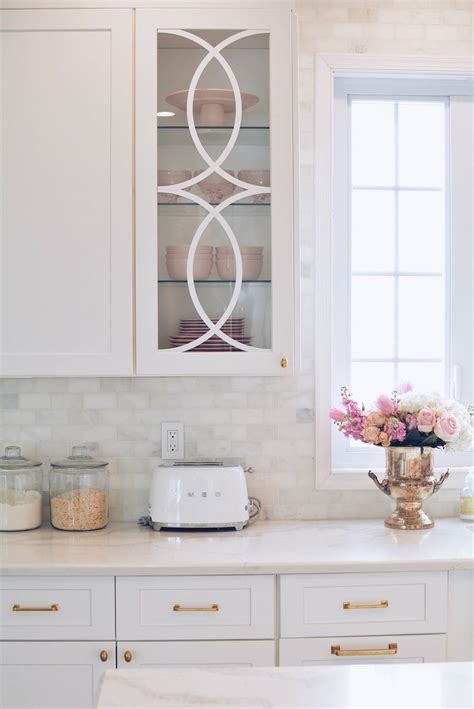 Mullion Cabinet Doors How To Add Overlays To A Glass Kitchen Cabinet The Pink Dream