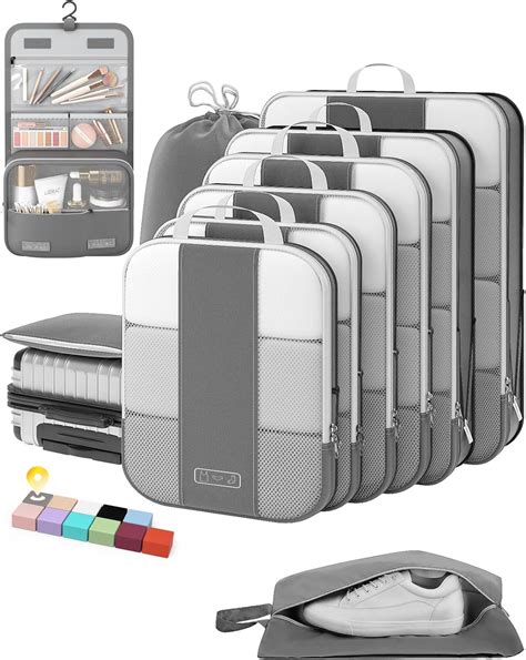 10 Set Compression Packing Cubes For Travel Essentialscompressible