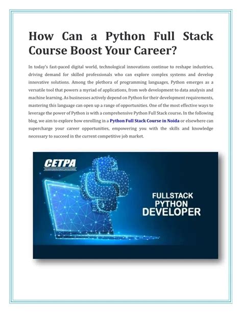 Ppt How Can A Python Full Stack Course Boost Your Career Powerpoint