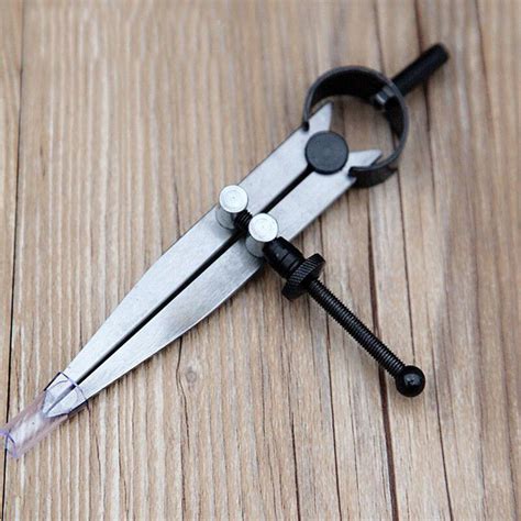 Carbon Steel Scriber Divider Wheel Compass Leather Grandado