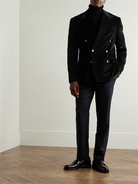 Ralph Lauren Purple Label Double Breasted Cotton Corduroy Suit Jacket