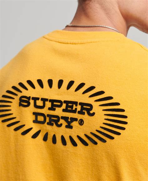 Mens Vintage Record Label T Shirt In Yellow Superdry Ie