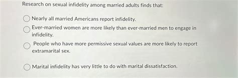 Solved Research On Sexual Infidelity Among Married Adults