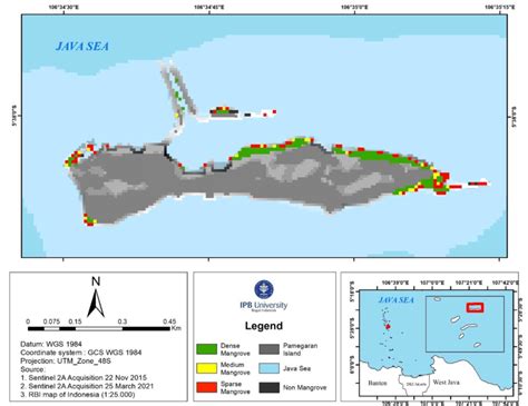 Mangrove Density And Distribution Map On Pamegaran Island In 2021