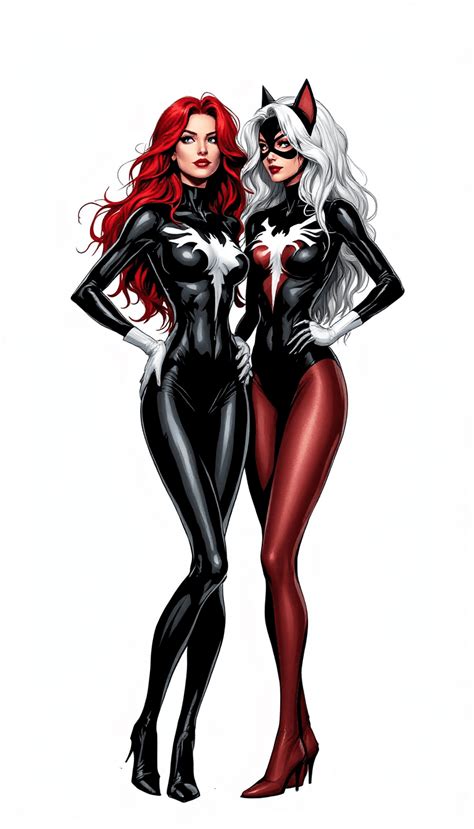Flux Prompt Full Body Mary Jane And Black Cat Featuring