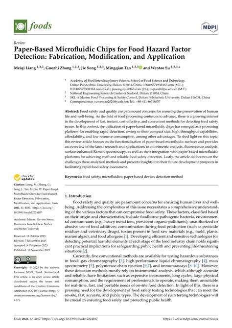 Pdf Paper Based Microfluidic Chips For Food Hazard Factor Detection