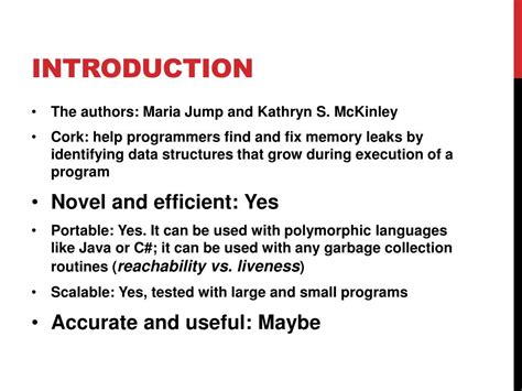 Ppt Cork Dynamic Memory Leak Detection For Garbage Collected