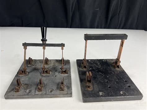 Lot Two Trumbull Knife Switches Copper And Slate Period