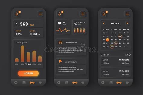 Fitness Workout Unique Neumorphic Design Kit Fitness Tracker App With