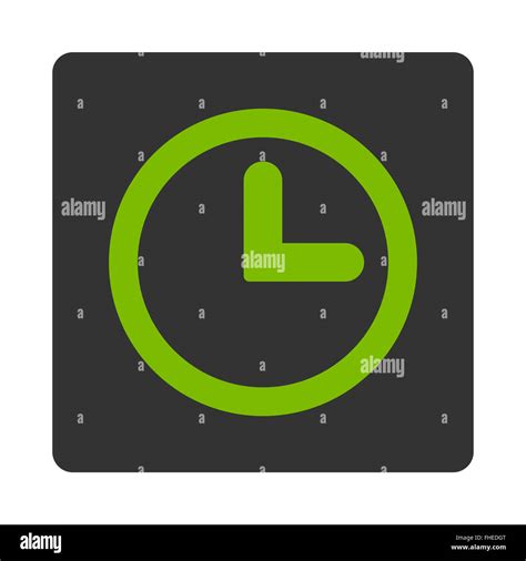 Clock Flat Eco Green And Gray Colors Rounded Button Stock Photo Alamy