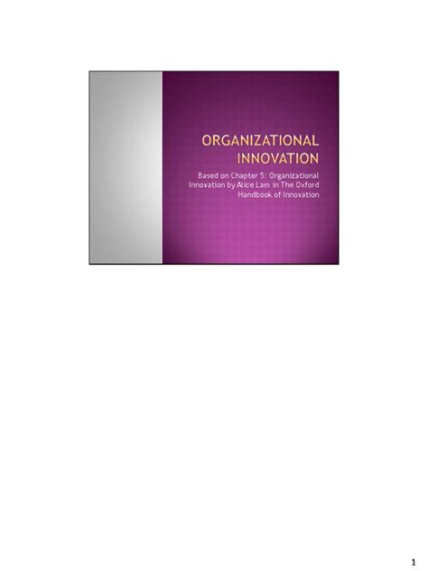 Organizational Innovation Pdf Organizational Structure Innovation