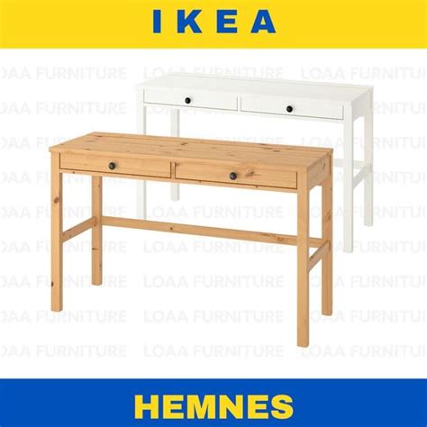 Jual Meja Kerja Meja Belajar 120x47 Cm 2 Laci Hemnes Ikea Enc1hpqjyh Shopee Indonesia