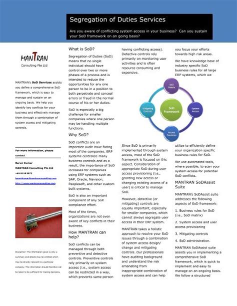 Segregation Of Duties Sap And Information Security Consulting