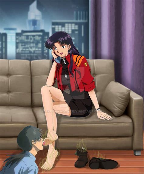 Eva Foot Worship 4s Misato X Kaji Smelly By Arphaxadcy On Deviantart