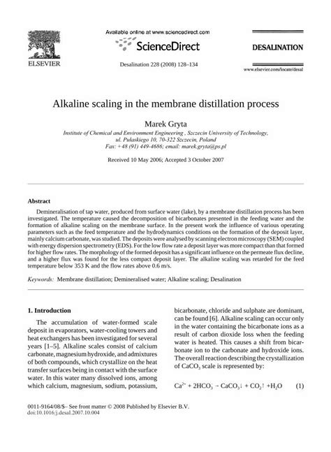 PDF Alkaline Scaling In The Membrane Distillation Process DOKUMEN TIPS