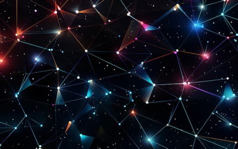 Premium Photo Abstract Connections Triangle Pattern With Lines And Dots