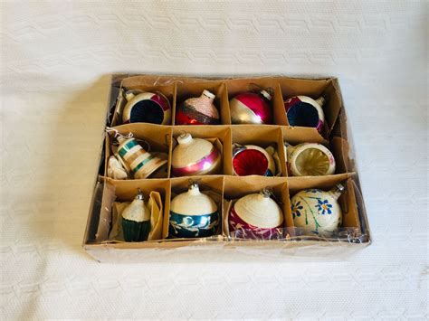 Vintage West German Blown Glass Christmas Ornaments Set Of Etsy
