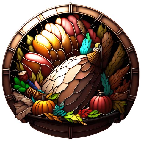 Thanksgiving Cornucopia Stained Glass · Creative Fabrica