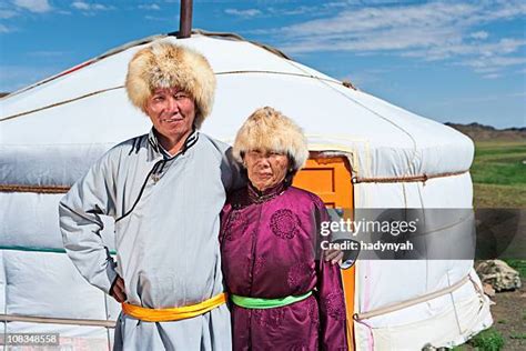 Mongolian Couple In National Clothing Photos And Premium High Res