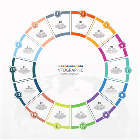 Premium Vector Basic Circle Infographic Template With 14 Steps