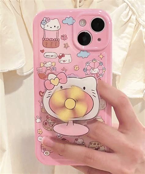 고양이 별 캐릭터 선풍기 피젯스피너 그립톡 일러스트 실리콘 범퍼 슬림 아이폰14 아이폰13 아이폰12 프로 맥스 귀여운 디자인 케이스 에이블리