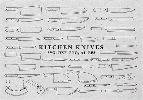 Knife Knives Shapes Vector Pack Masterbundles