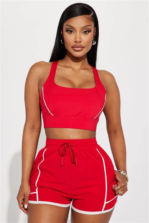 Aligned Elevate Sports Bra Red Fashion Nova