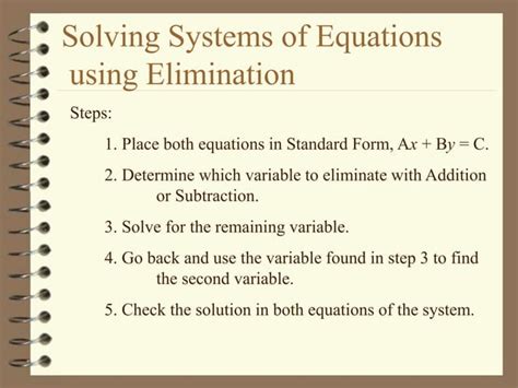 3 2 Solving Systems Of Equations Elimination Method Pptx