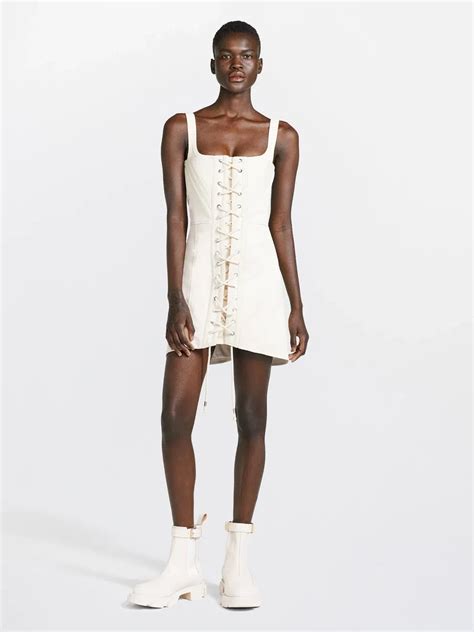 Dion Lee Laced Utility Corset Dress In Unbleached Size 6 The Volte