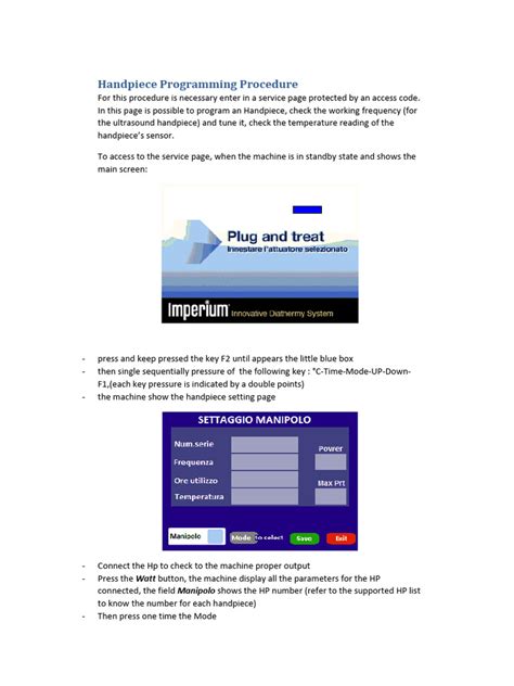 Handpiece Programming Procedure Med 400 Rev 2 Pdf Business Computers
