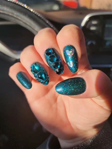 Top 24 Must Have Dark Teal Nail Designs In 2024