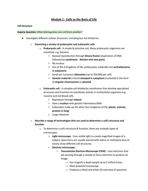Hsc Bio Mod 1 Complete Notes Biology Year 11 Hsc Thinkswap